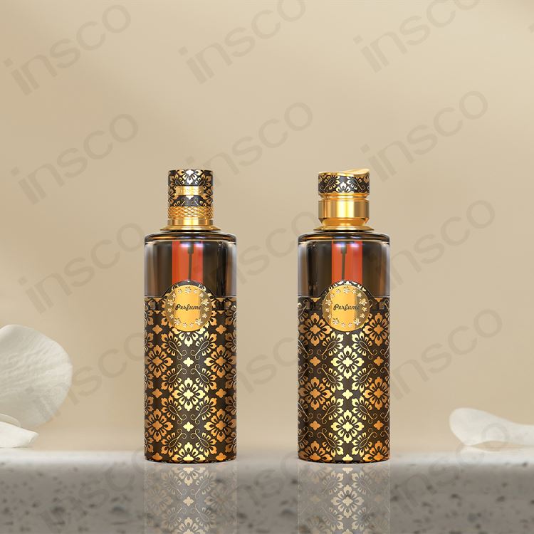 China Round 100ml Glass Perfume Bottles with Screen Printing ...